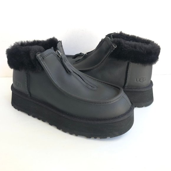 Ugg Shoes Ugg Women Funkette Platform Zip Matte Black Cuff Boot Poshmark